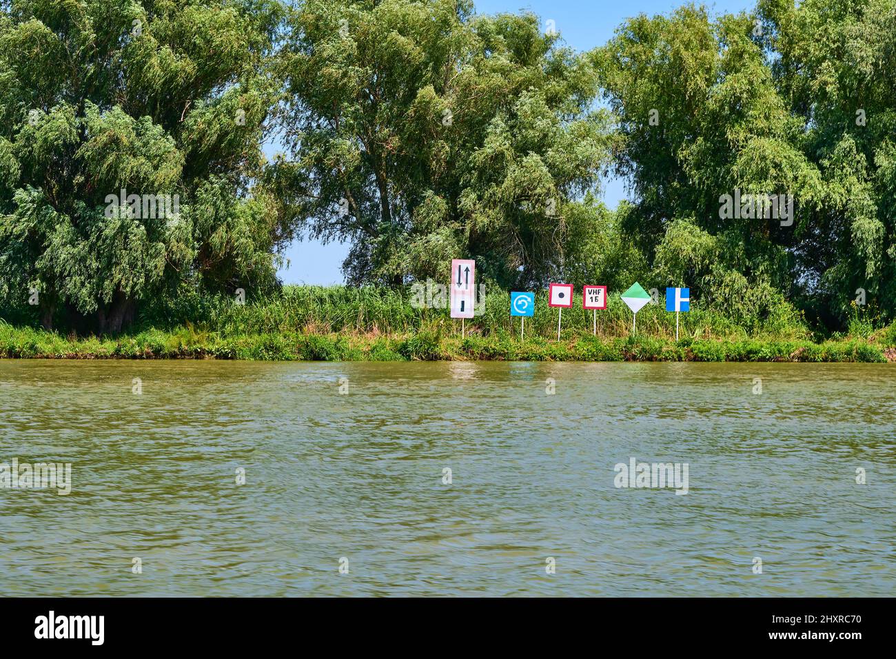 Natural landscape of the river Danube at daylight Stock Photo - Alamy