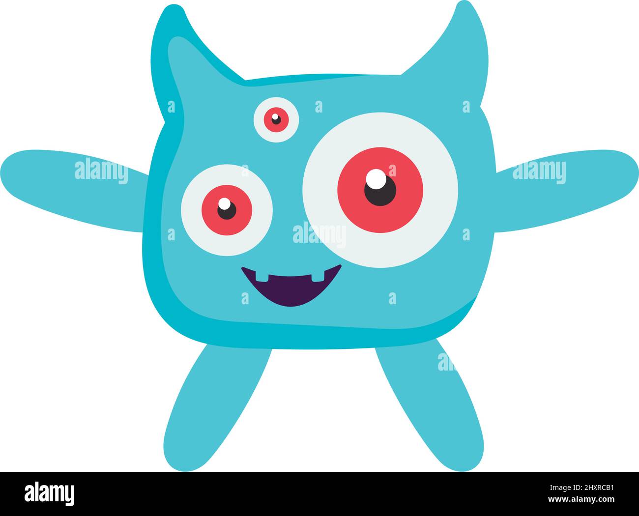 blue cute monster Stock Vector Image & Art - Alamy