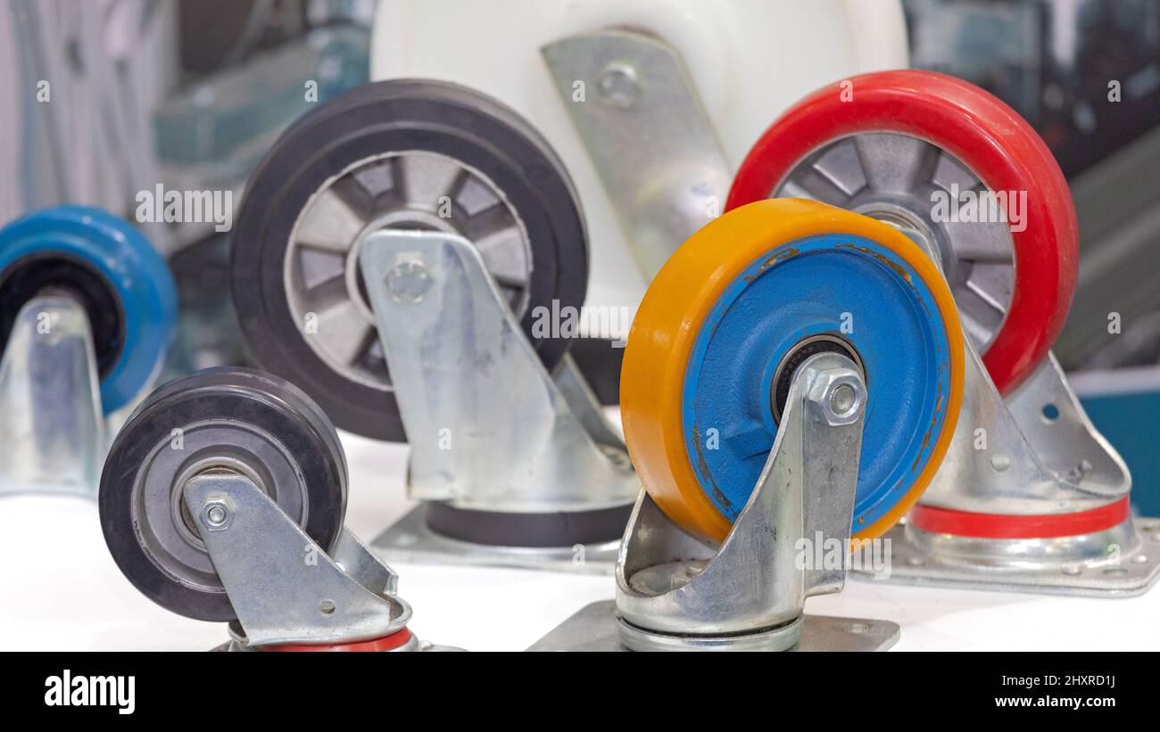 Various Caster Wheels for Industry Use Transport Stock Photo - Alamy