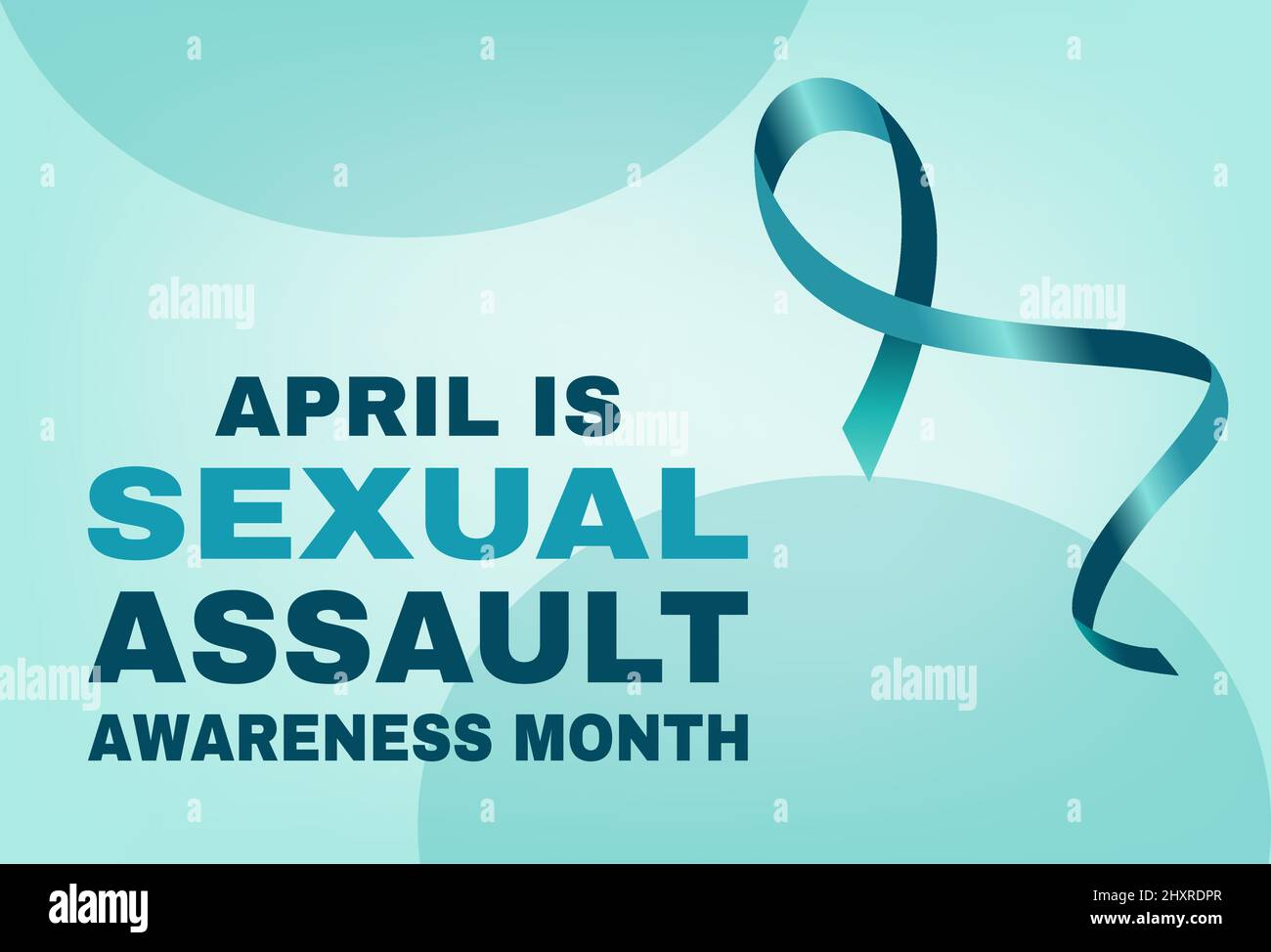 Sexual Assault Awareness Month Concept Banner Template With Teal