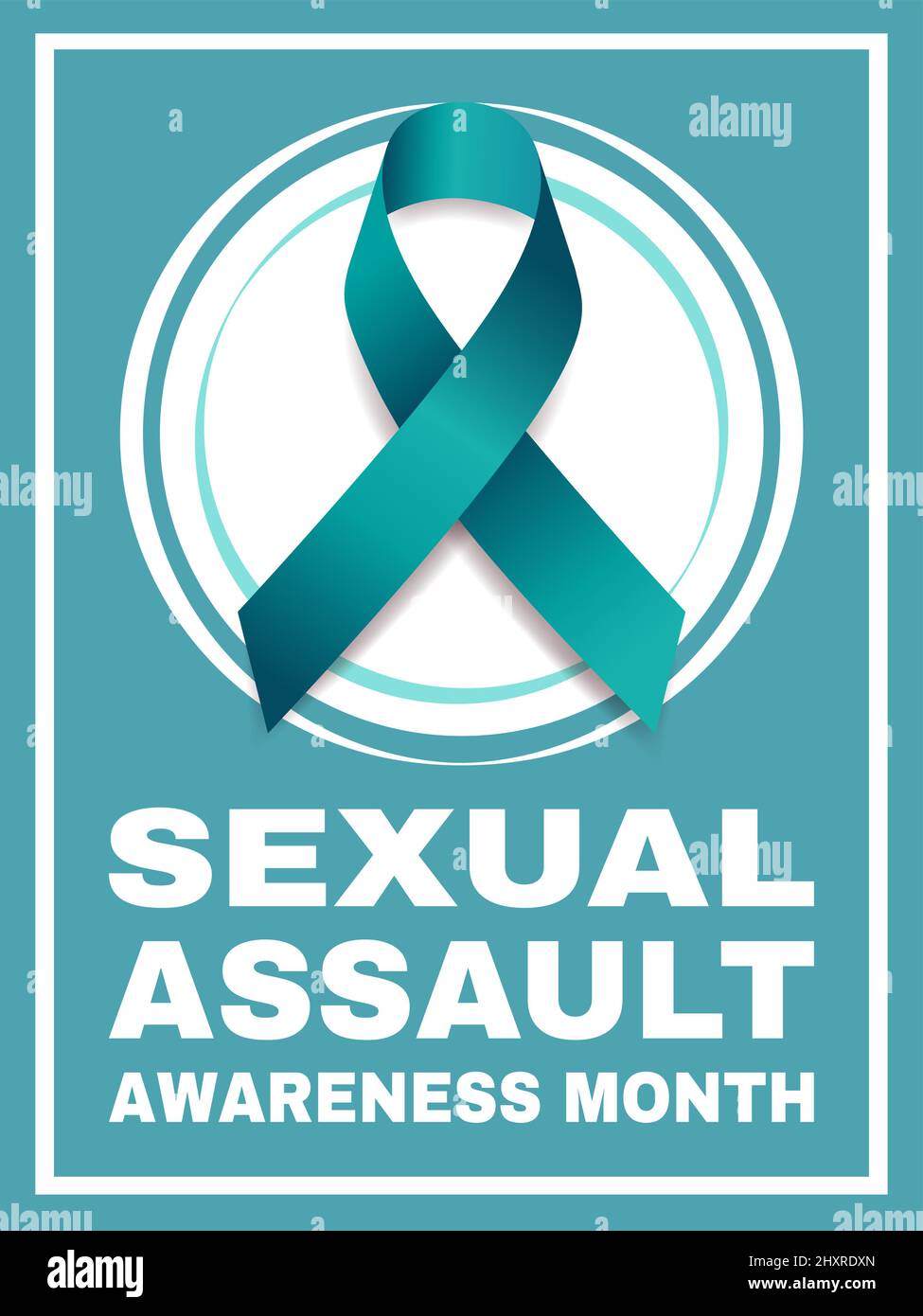 Sexual assault awareness month concept. Banner template with teal ...