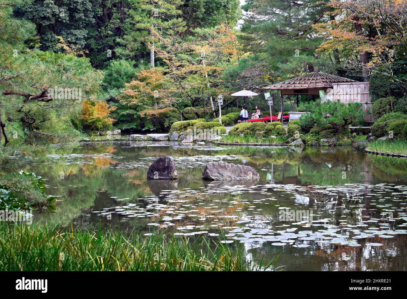 Japan, Honshu island, Kansai, Kyoto, gardens in a temple Stock Photo ...