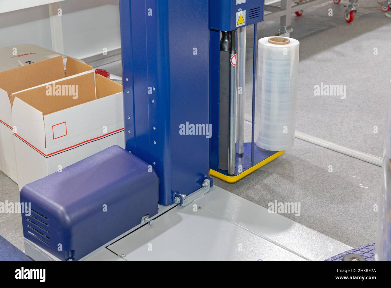 Film Wrapping Machine Rotating Turntable Packing Shipping Stock Photo ...