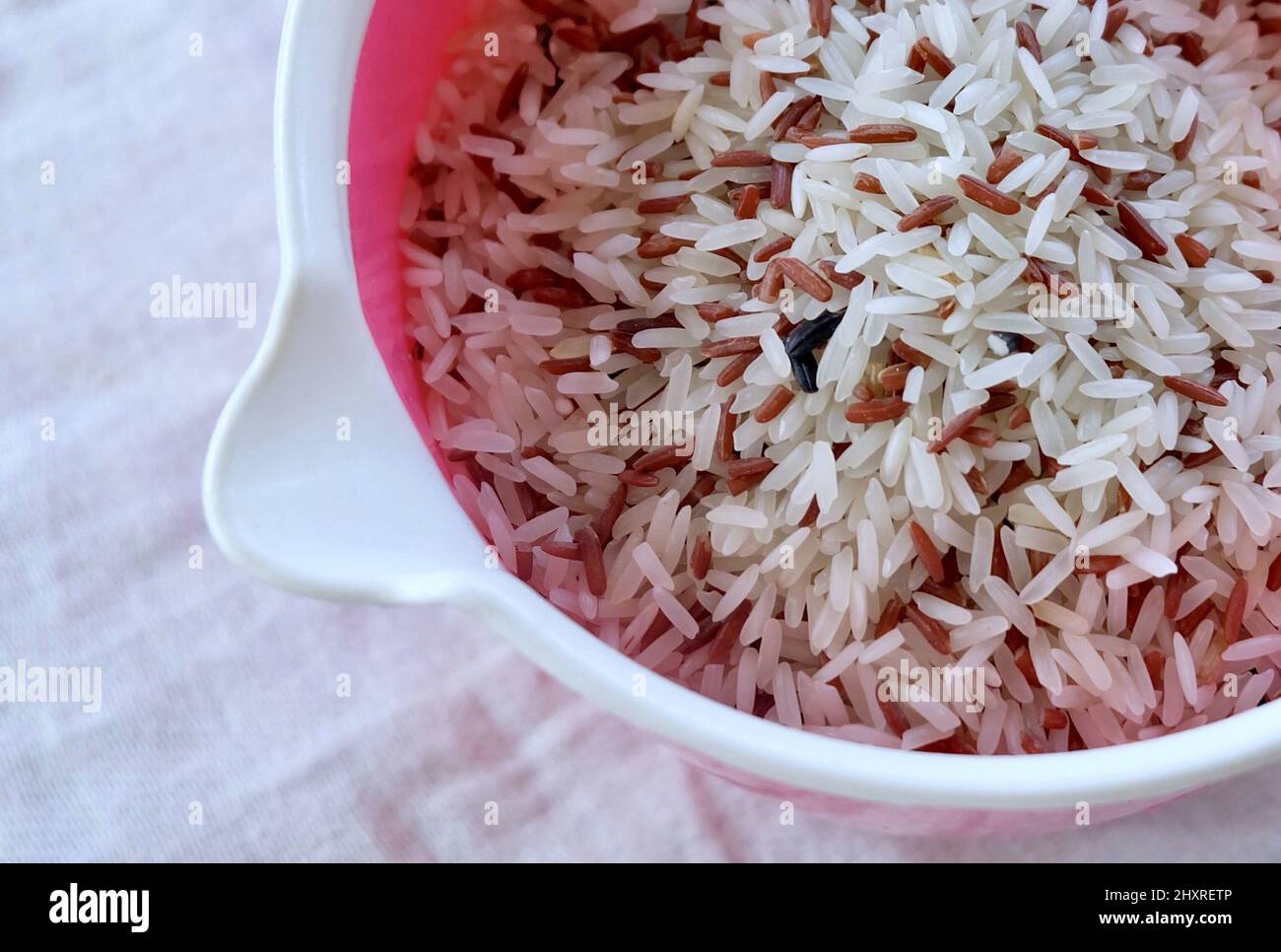 Cuisine and Food, Uncooked Brown and White Jasmine Long Rice, Basmati ...