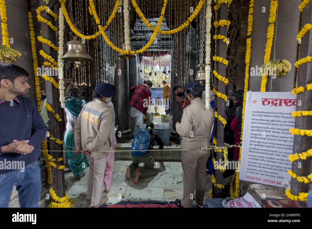 Devotee offering prayers at Lord Shiva Temple, Baijnath, on the ...