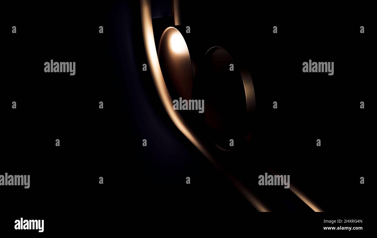 Abstract automatic mechanism with three flat disk shaped objects ...
