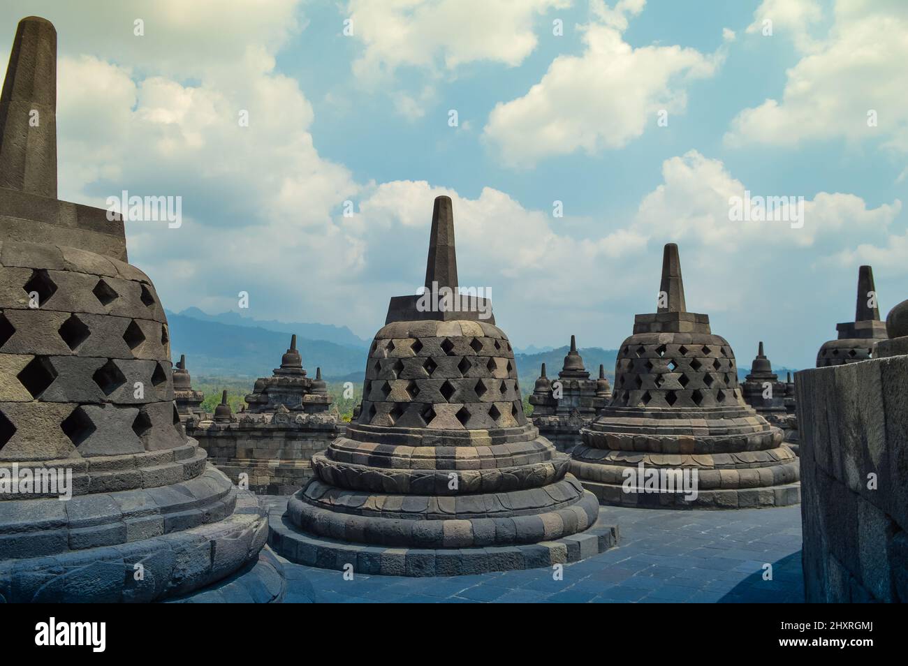 nice interesting point of view from borobudur temple indonesia Stock ...