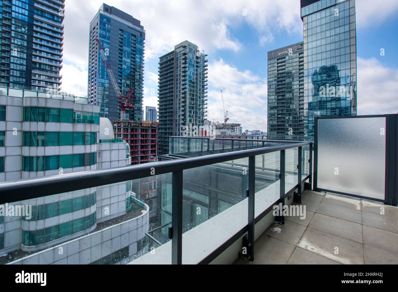 Beautiful view of modern buildings from a balcony Stock Photo - Alamy