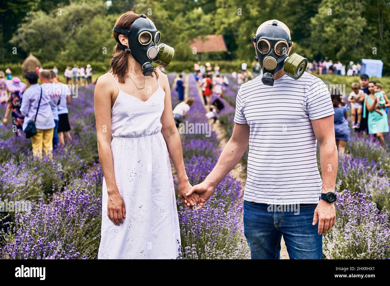 Woman gas mask flower hi-res stock photography and images - Alamy