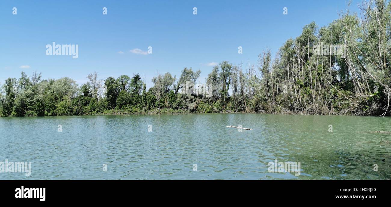 Of big field and a river Stock Photo - Alamy