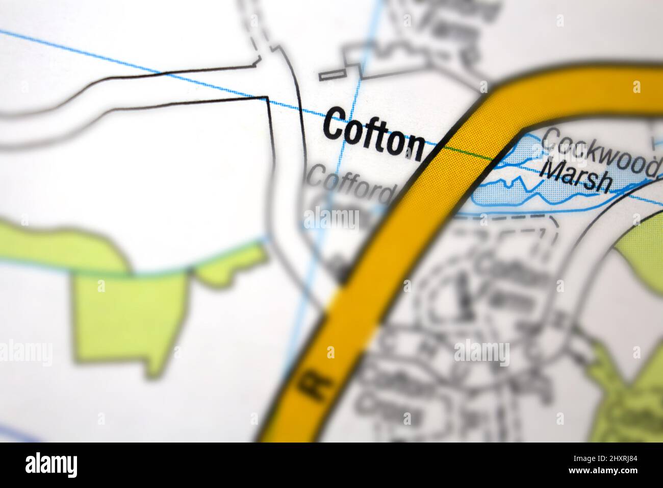 Cofton village - Devon, United Kingdom colour atlas map town plan and ...