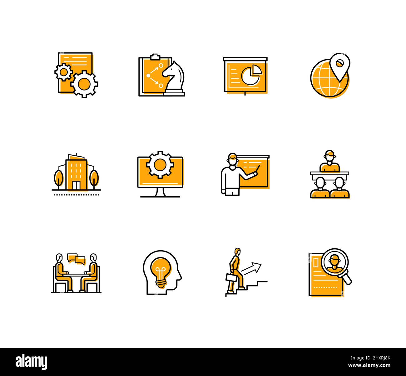 Business strategies - modern line design style icons set Stock Vector ...
