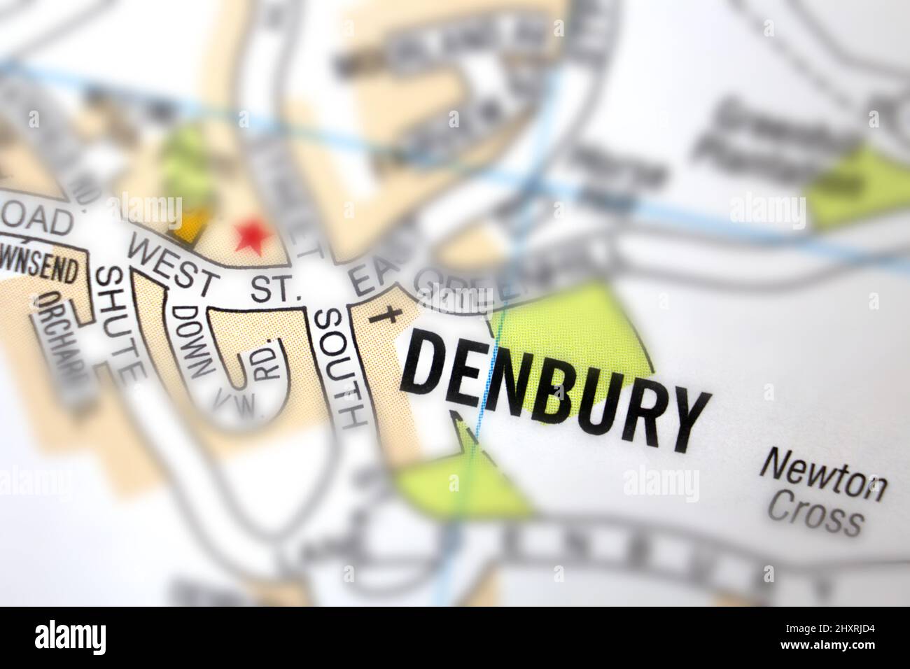 Denbury village - Devon, United Kingdom colour atlas map town plan and ...