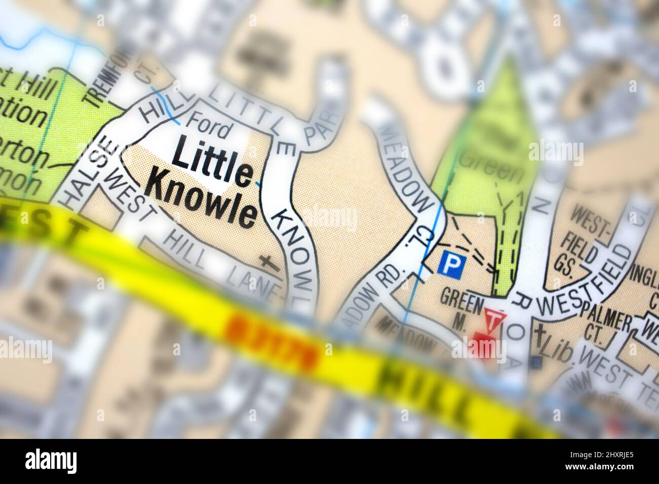 Little Knowle village - Devon, United Kingdom colour atlas map and town ...