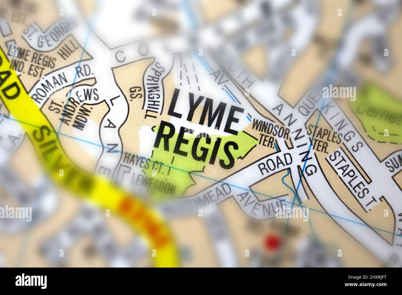 Lyme Regis - Devon, United Kingdom colour atlas map town plan and ...