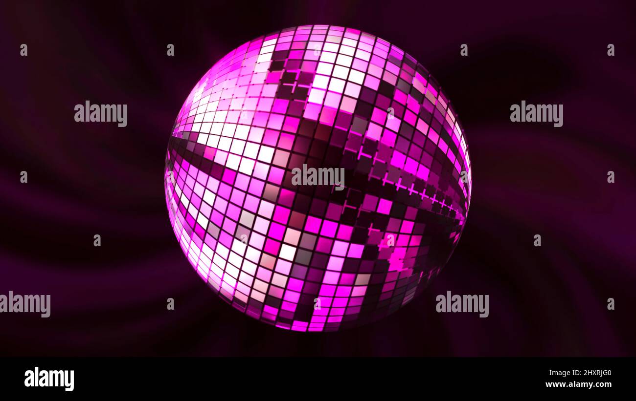 Rotating disco ball on colored background. Motion. Beautiful ball with ...