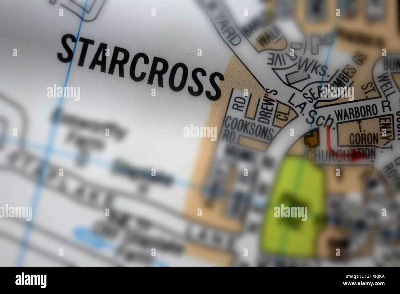 Starcross village - Devon, United Kingdom colour atlas map town plan ...