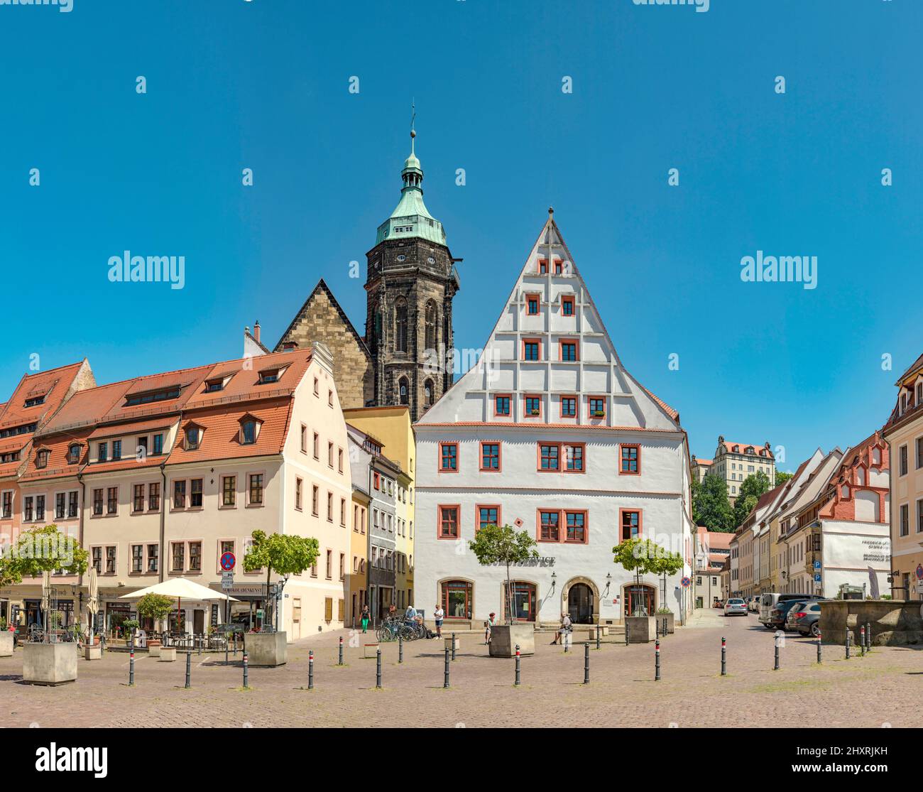 Canalettomarkt square, Stadtkirche St. Marien, Pirna, , Germany ...
