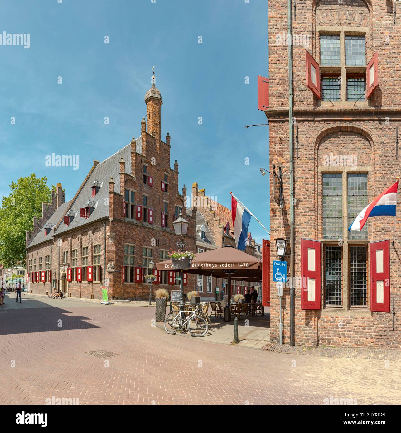 Historic stepped gable building, Doesburg, Gelderland, Netherlands ...