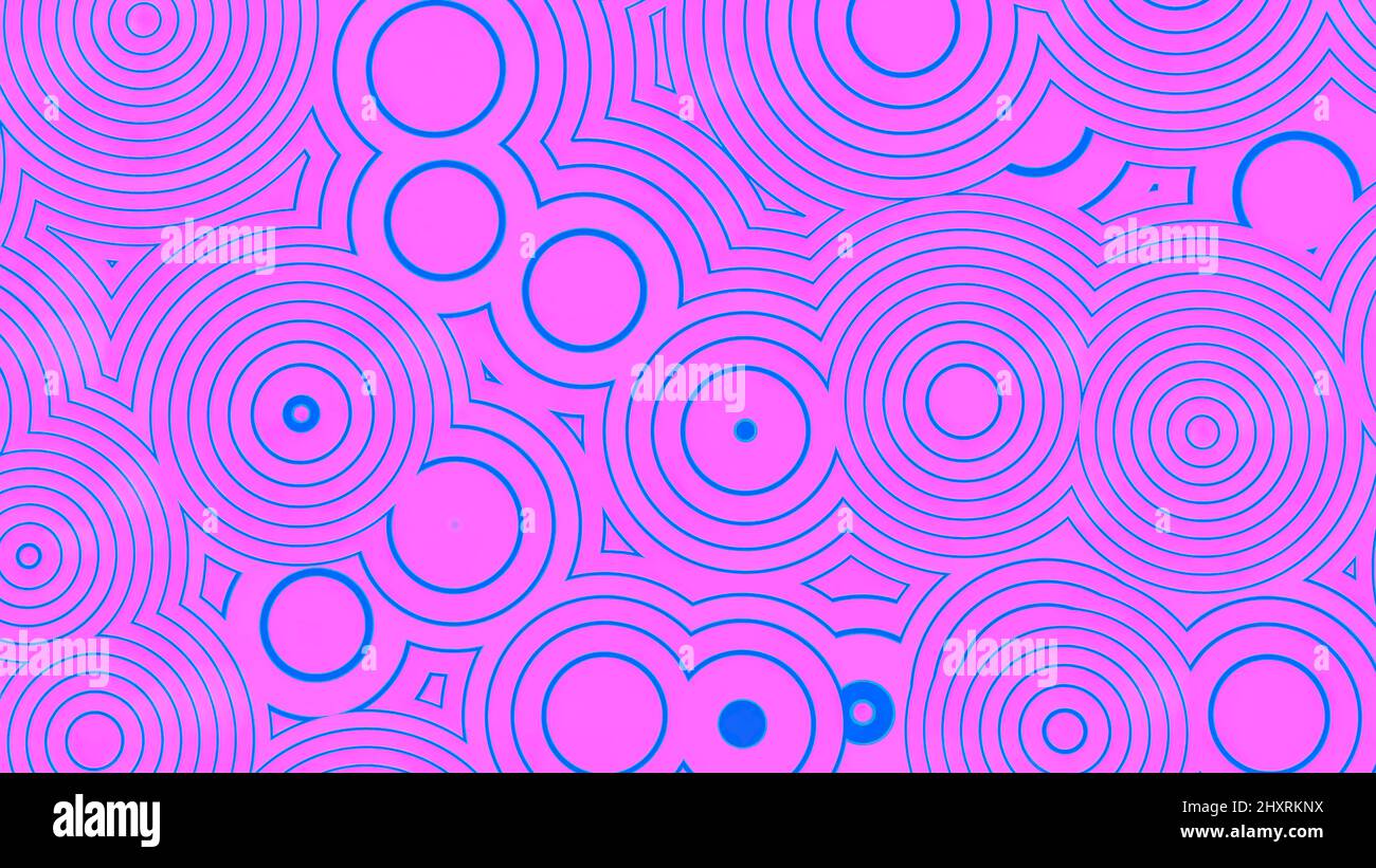 Pulsating pattern of circles and rings on colored background. Design ...