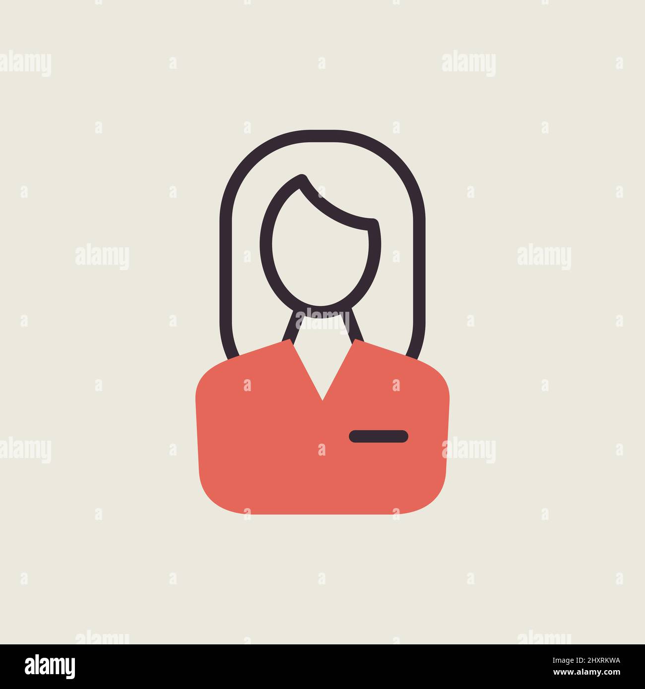 User icon of woman outline isolated icon. Business sign. Graph symbol ...
