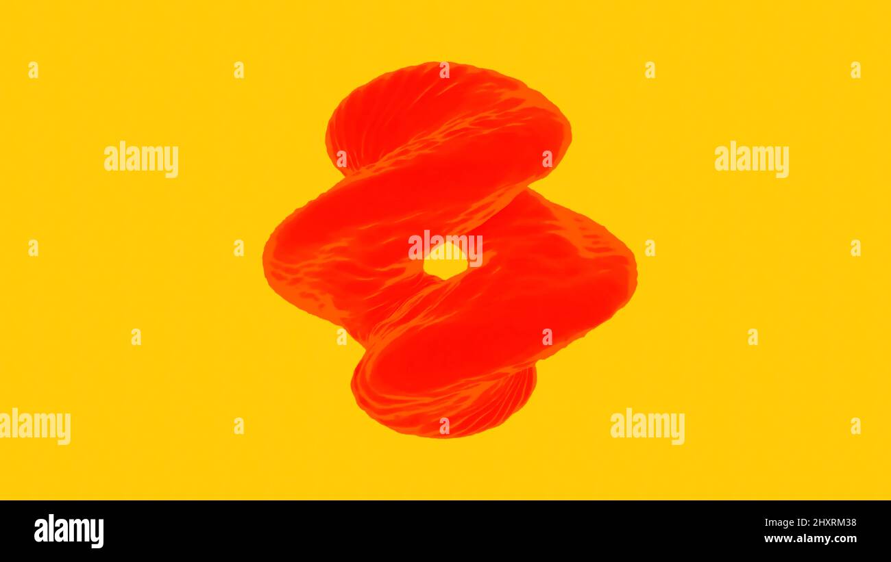 Abstract spinning liquid red spiral transforming with ripples, seamless ...