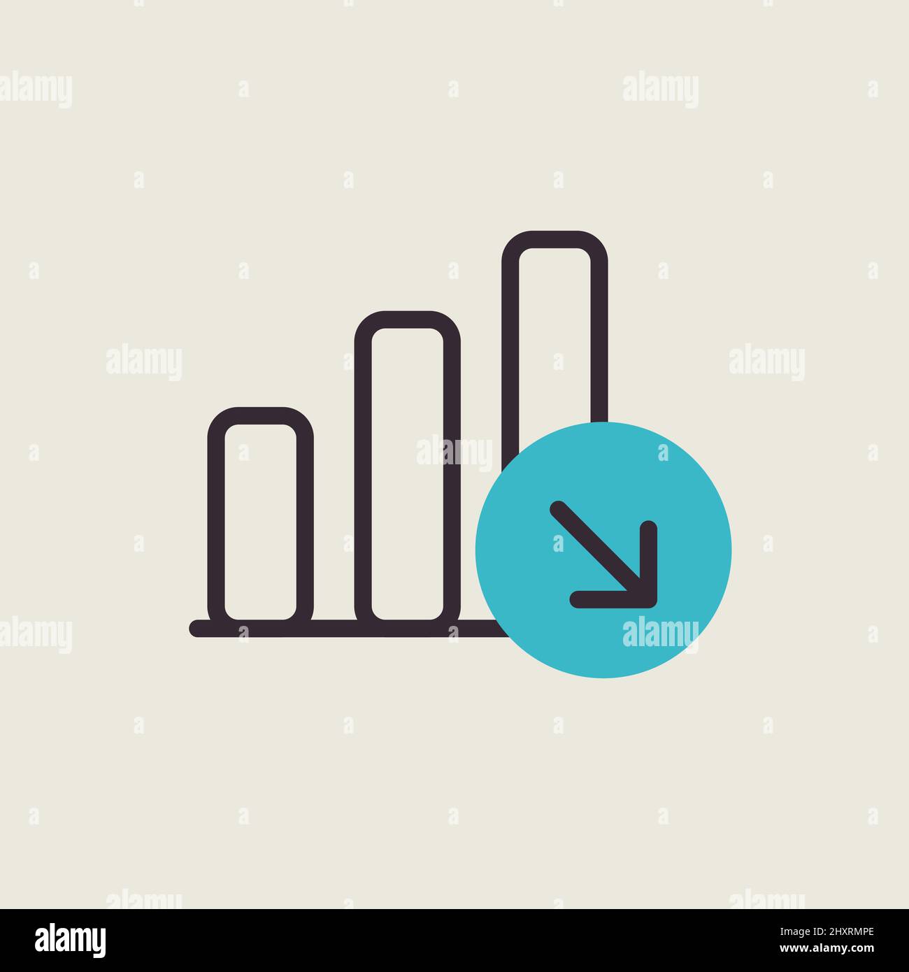 Decrease outline isolated icon. Office sign. Graph symbol for your web ...
