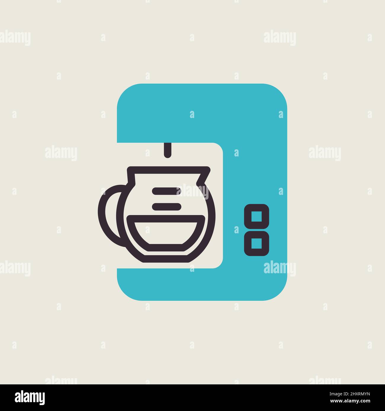 Coffee maker machine outline isolated icon. Workspace sign. Graph ...