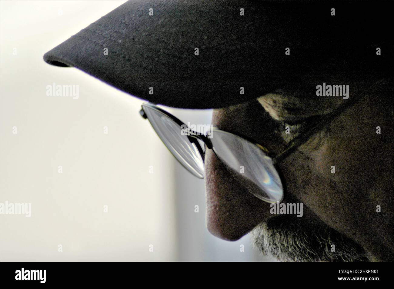 Old Man Alone with glasses Stock Photo - Alamy