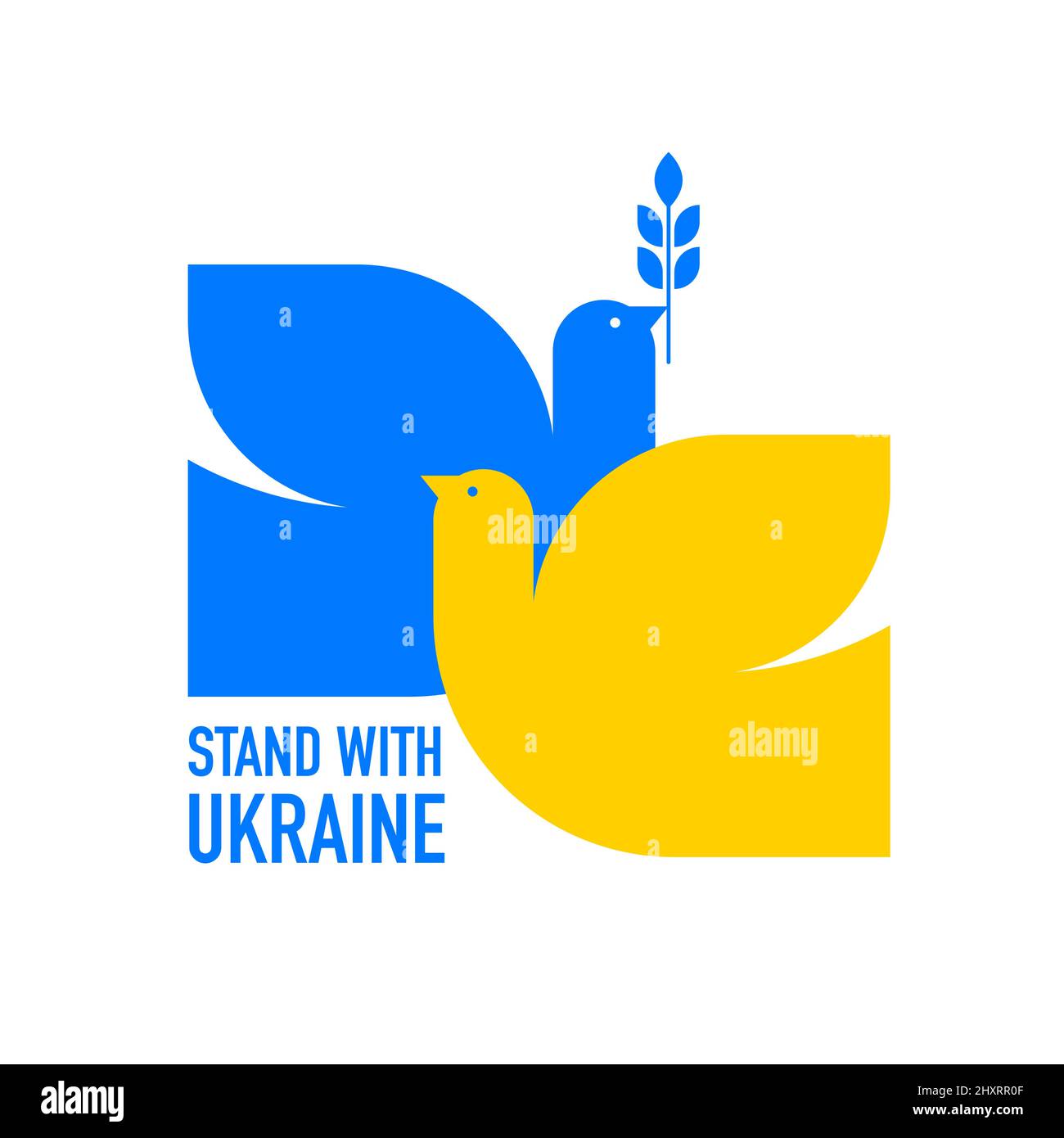 Flying bird, dove as a symbol of peace. Support Ukraine, Stand with ...