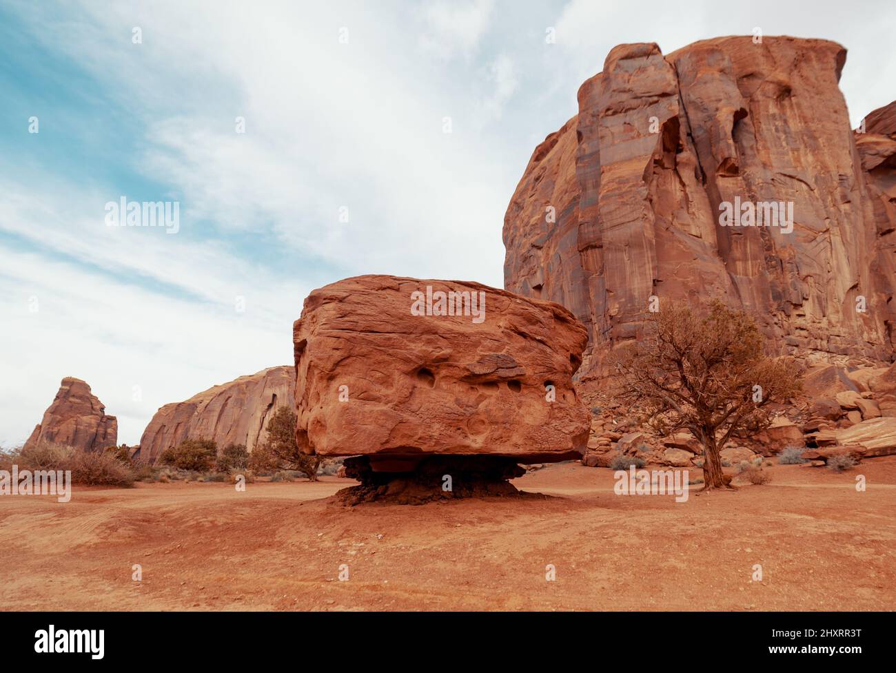 View of West and East Mitten Buttes in Monument Valley Navajo Tribal ...