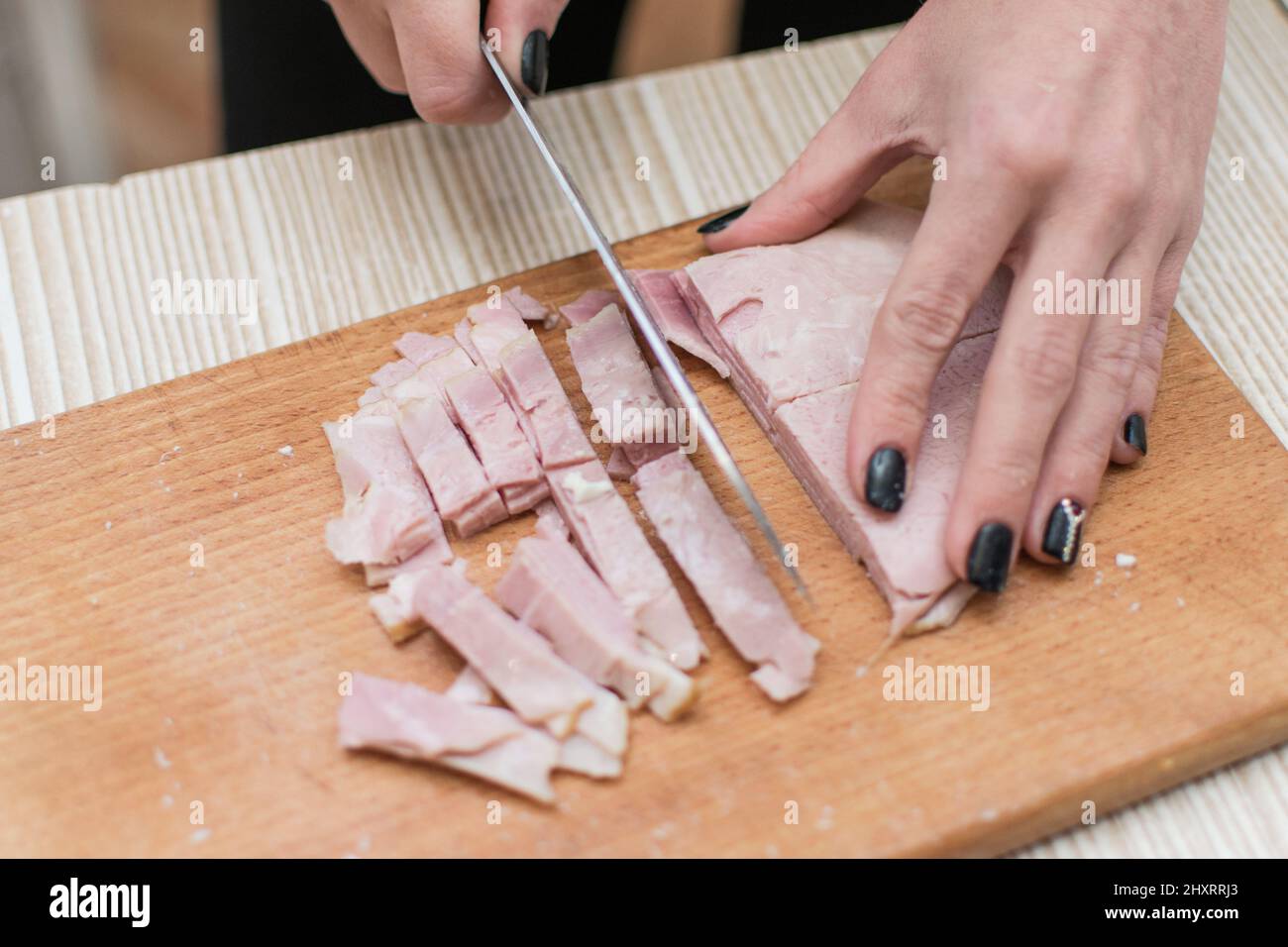 Woman chef sausage on hi-res stock photography and images - Alamy