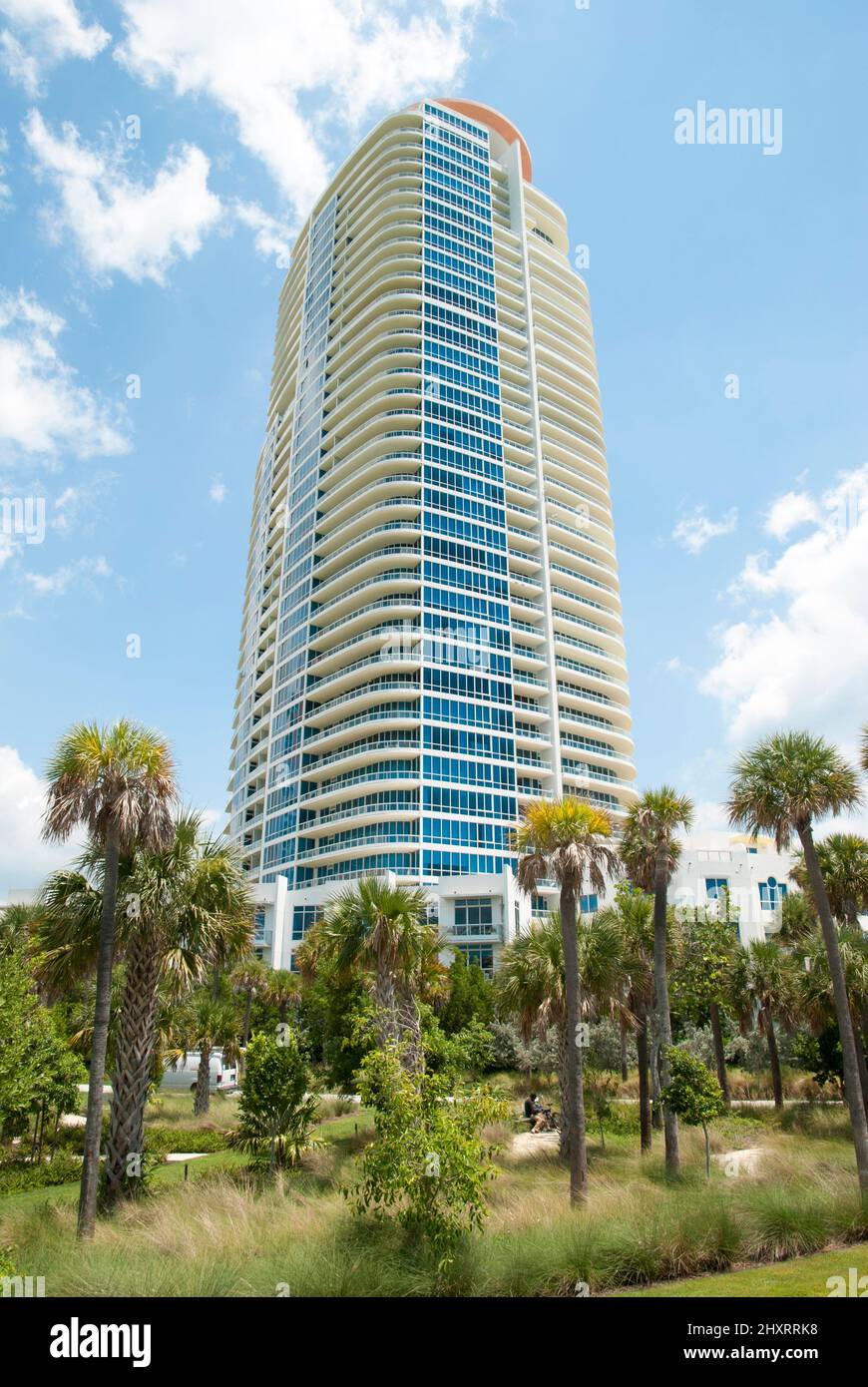 The tropical greenery in South Pointe park in Miami Beach (Florida ...