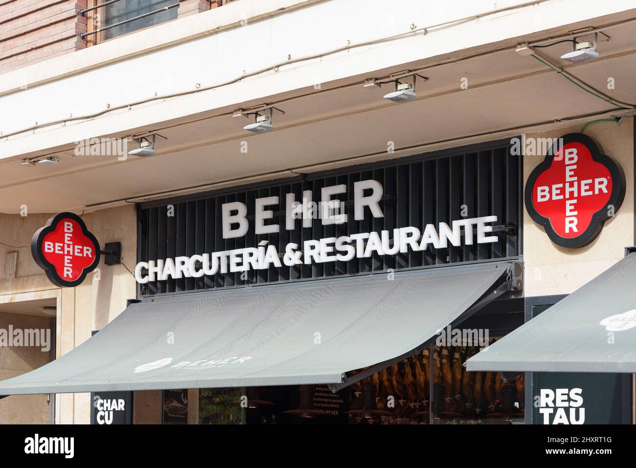 VALENCIA, SPAIN - MARCH 10, 2022: Beher is a Spanish ham producer ...