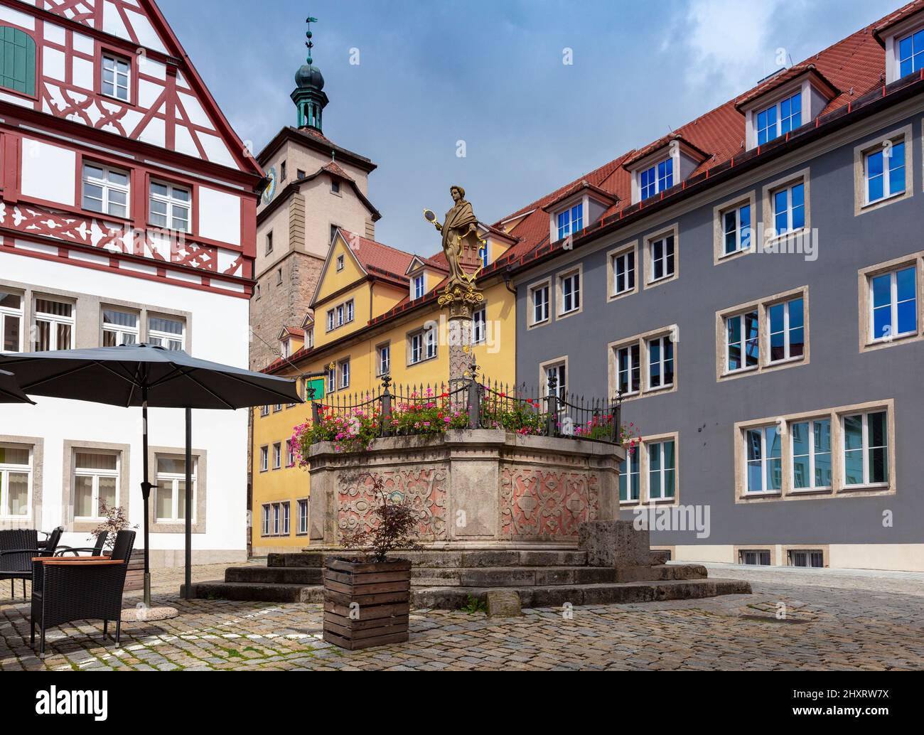 Facades of old medieval houses in the historical part of the city ...