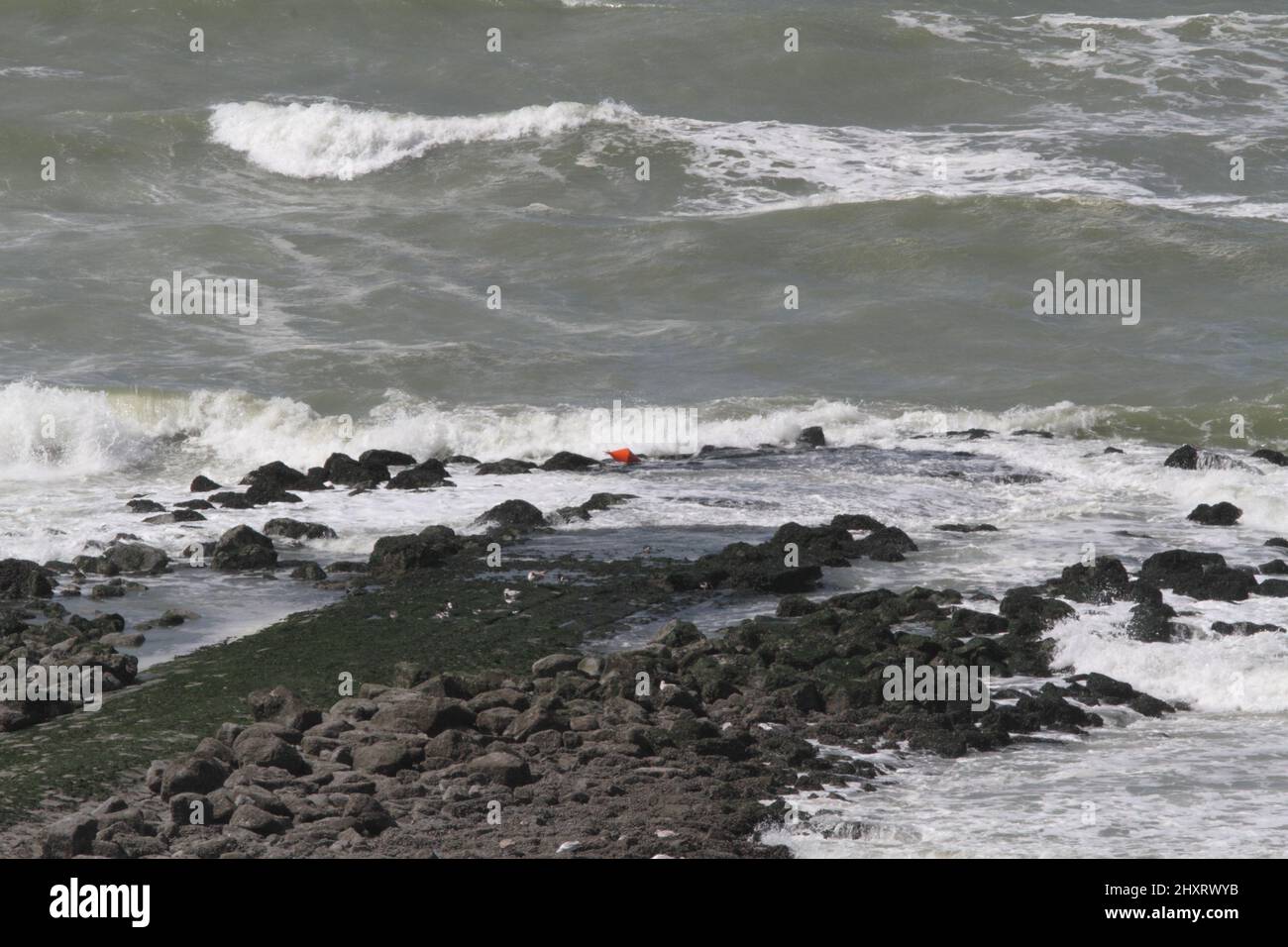 Scenery of the North Sea from a Belgian coastline in Middelkerke Stock ...