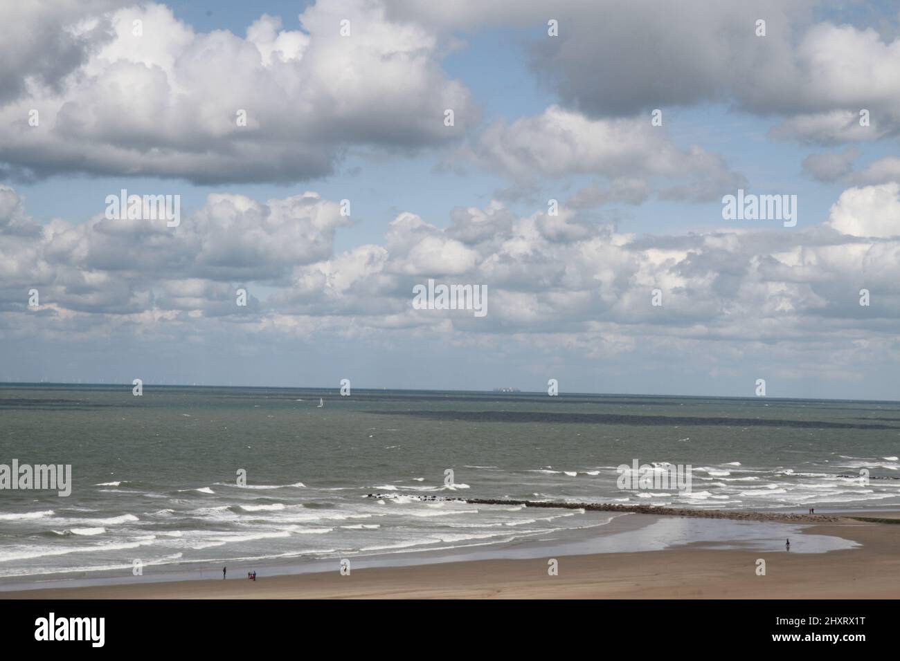 Scenery of the North Sea from a Belgian coastline in Middelkerke Stock ...