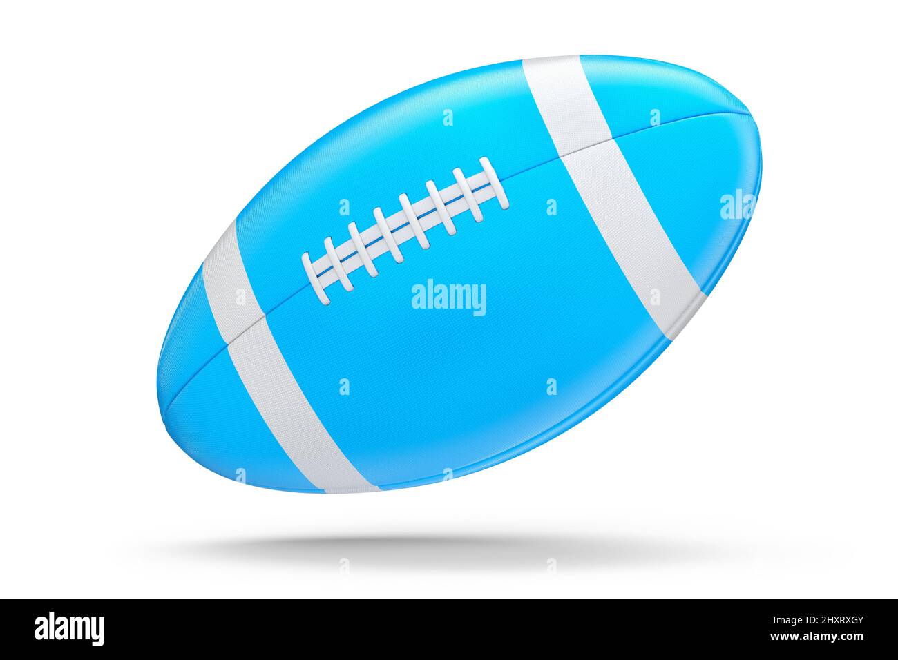 Blue american football ball isolated on white background. 3d rendering ...