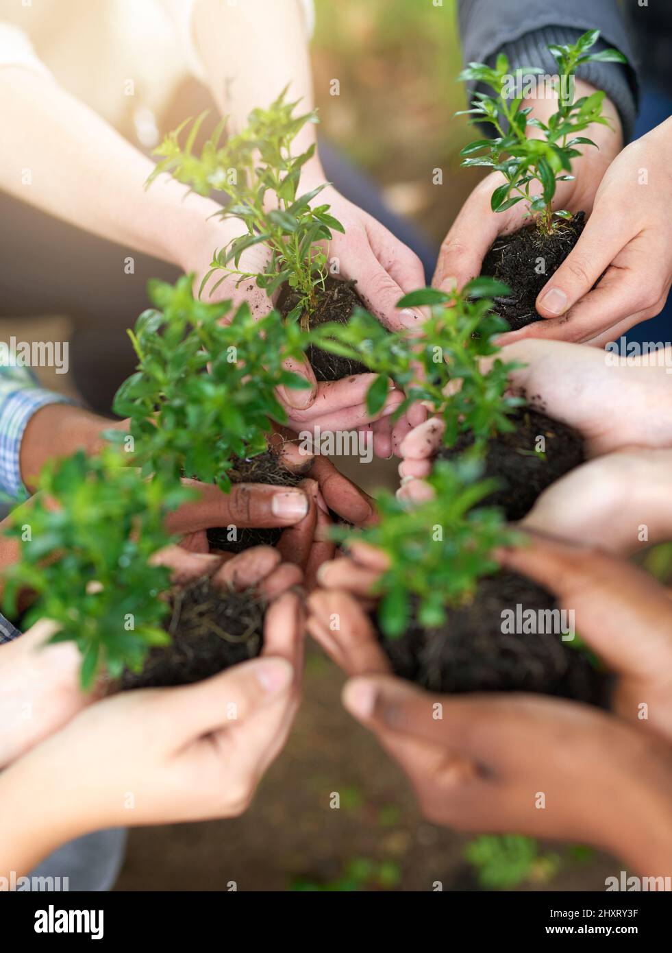 Dont grow apart, grow together. Cropped shot of a group of people ...