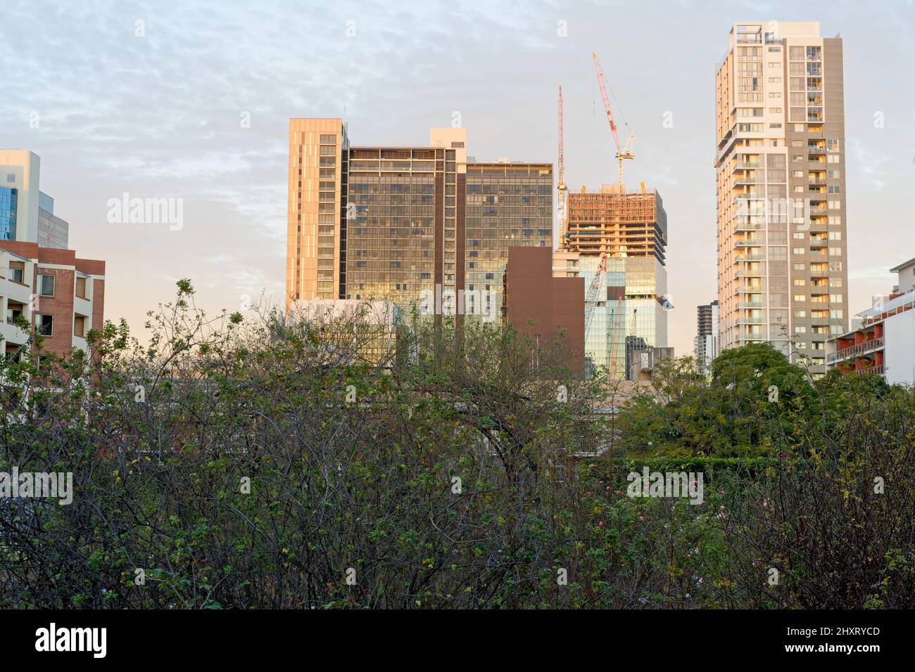 Beautiful shot of commercial buildings of a city Stock Photo - Alamy