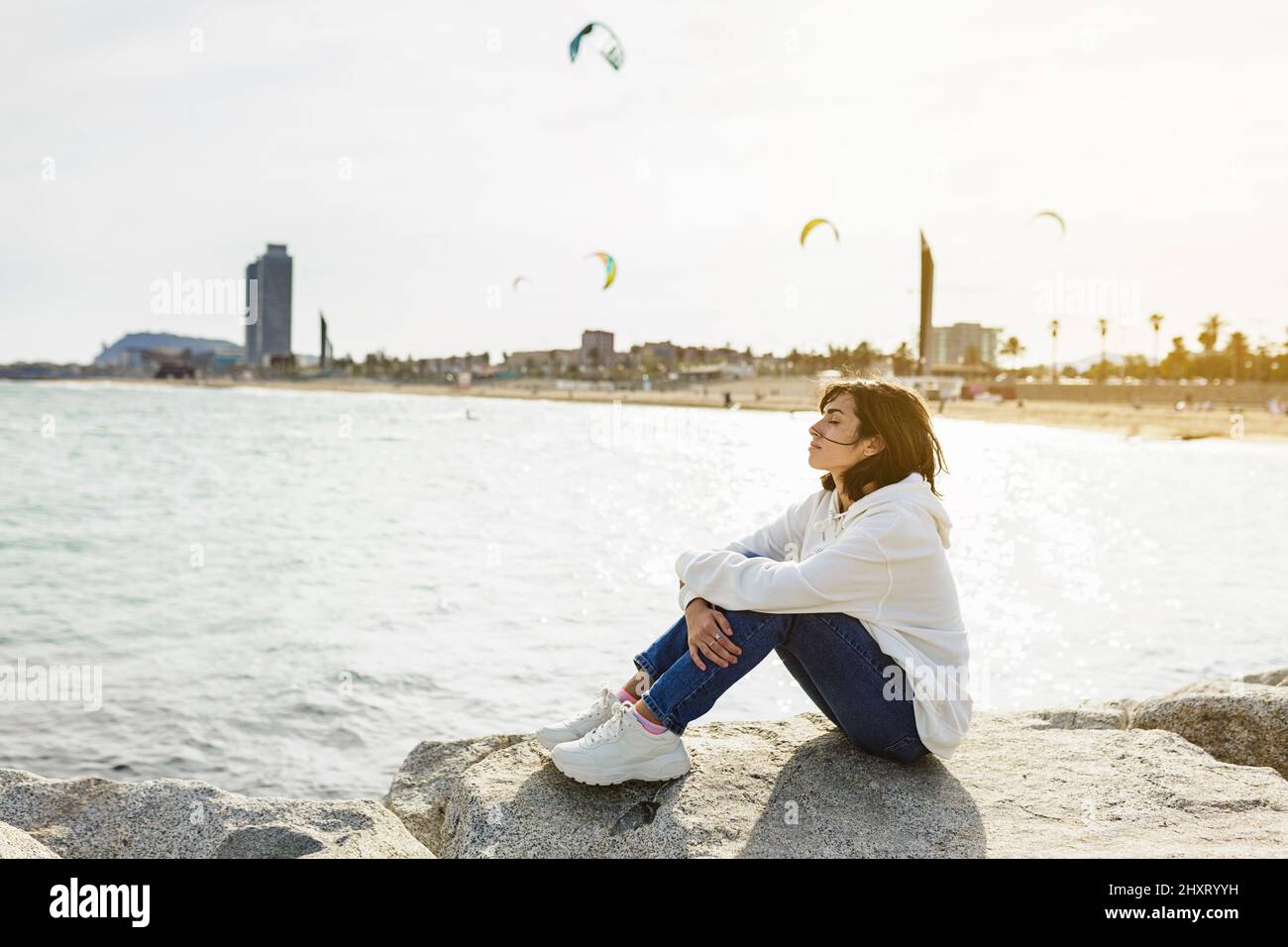Female young peaceful harmony quiet hi-res stock photography and images ...