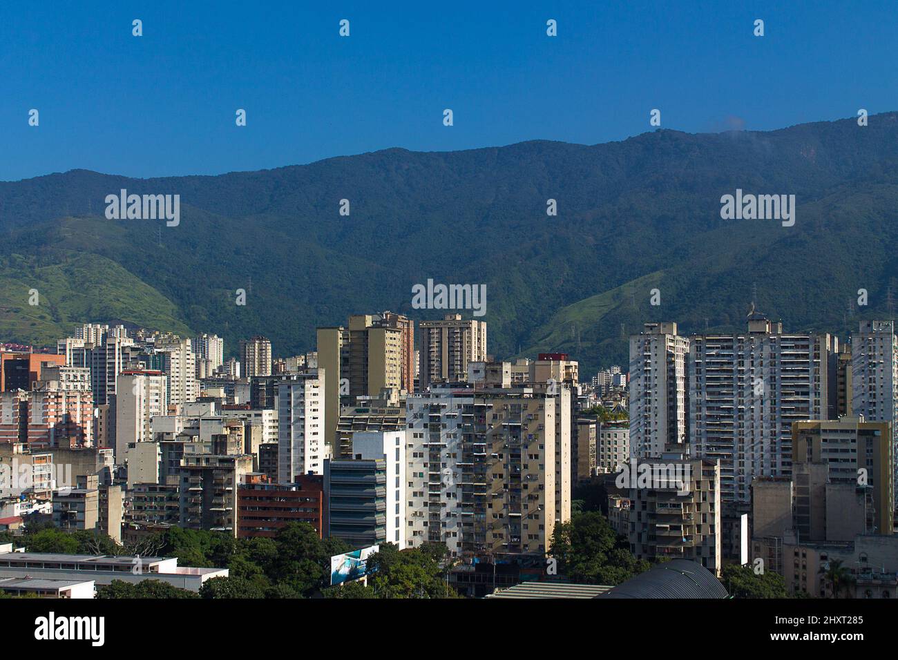 Beautiful view of tall buildings in Caracas, Venezuela with tall ...