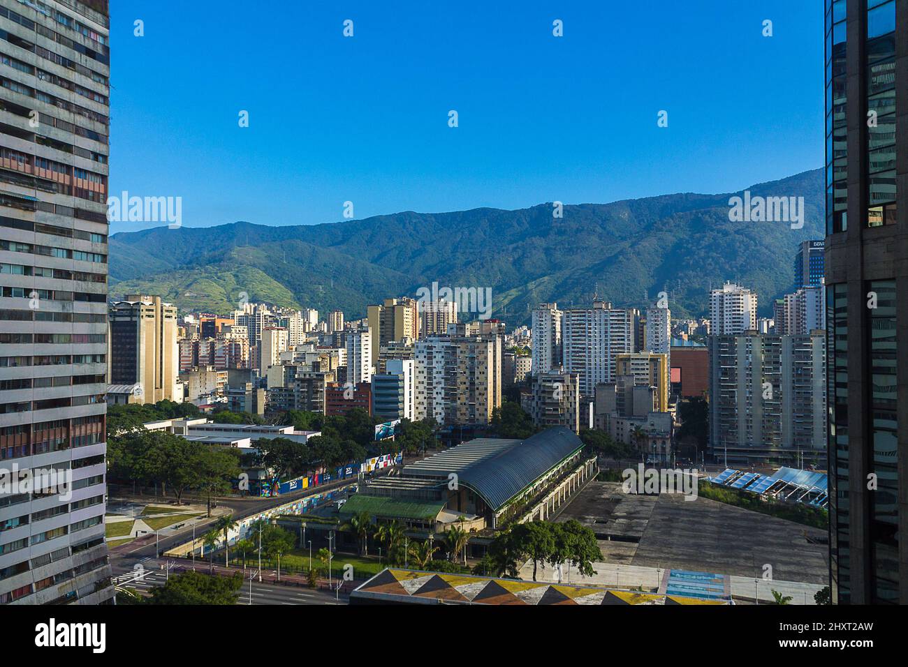 Beautiful view of tall buildings in Caracas, Venezuela with tall ...