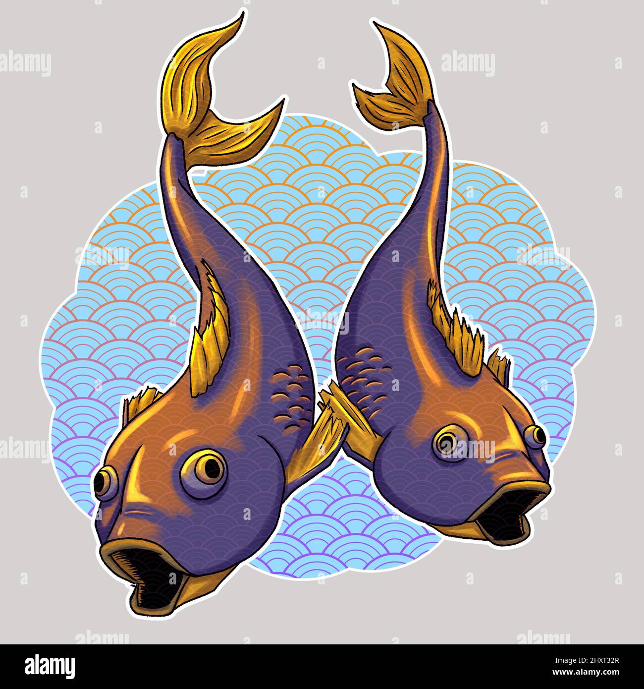 Illustration of fishes - the concept of horoscope fish sign Stock Photo ...
