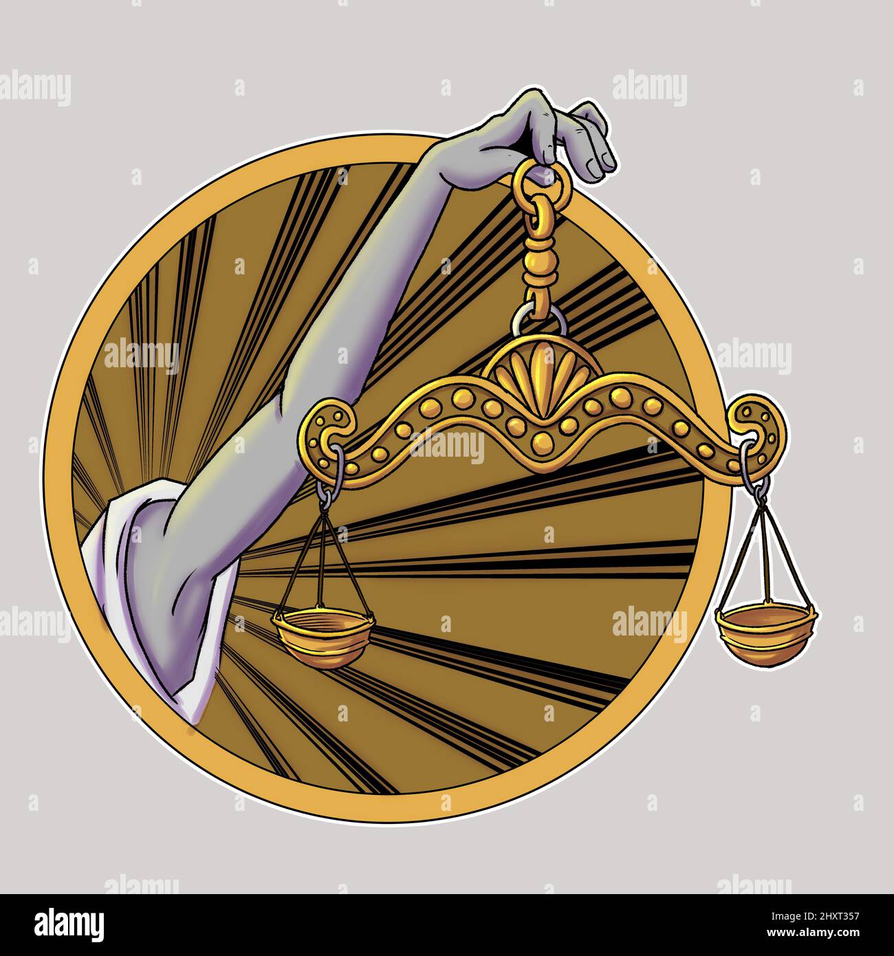 Illustration of hands holding a scale - the concept of horoscope Libra ...