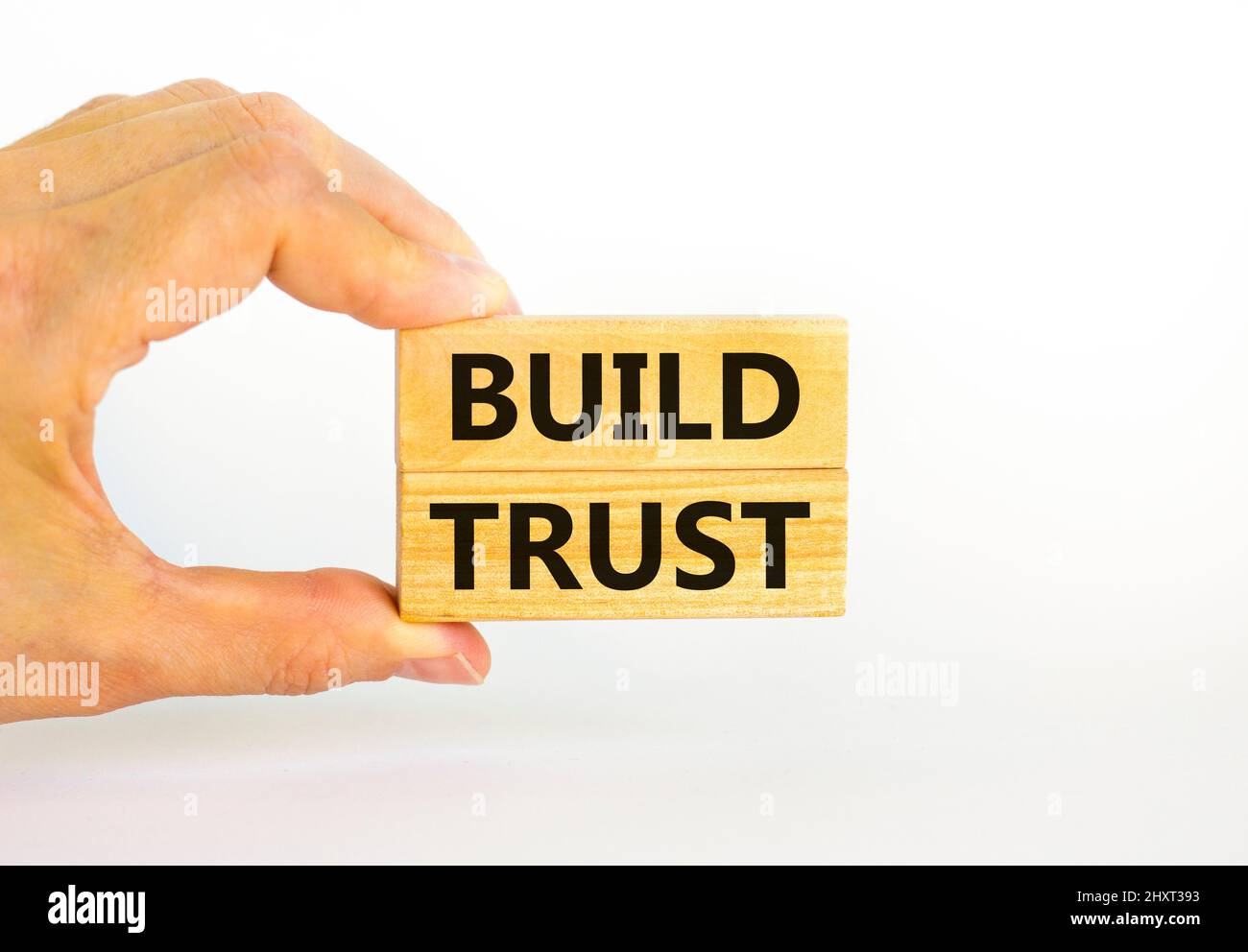 Build trust symbol. Concept words Build trust on wooden blocks on a ...