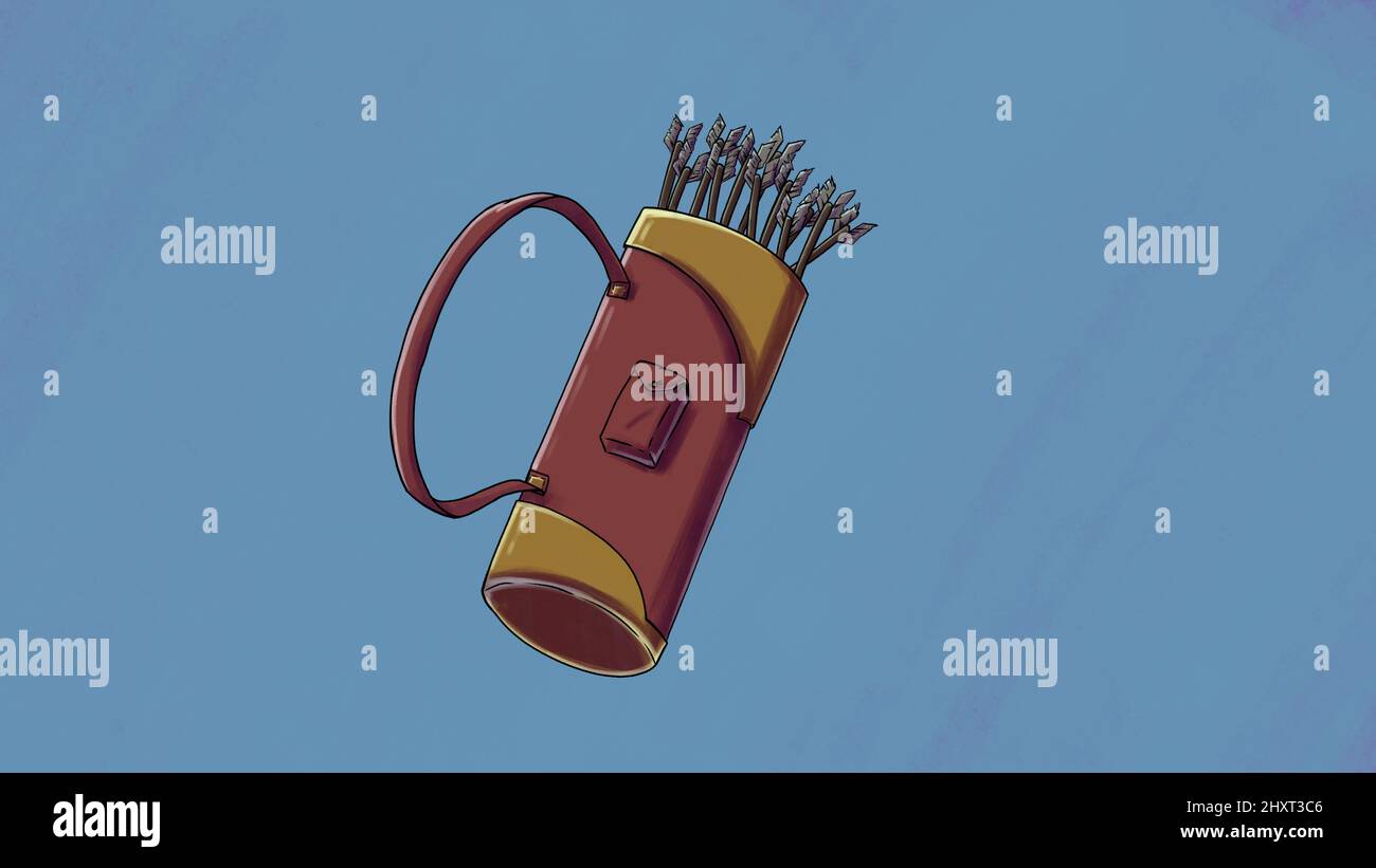 Illustration of a bag with arrows Stock Photo - Alamy