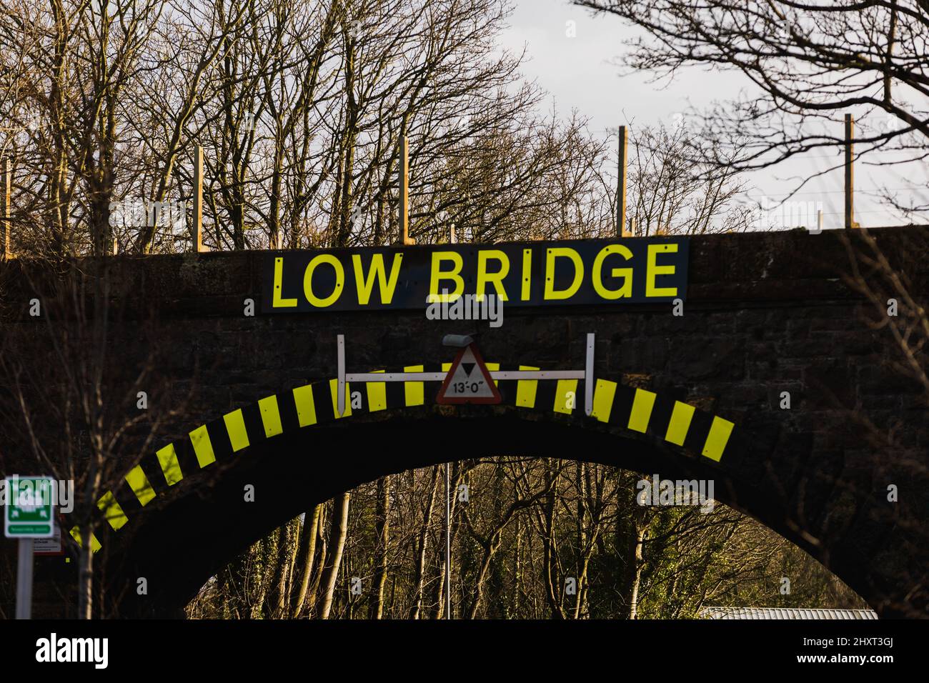 Low Bridge sign on the bridge Stock Photo - Alamy