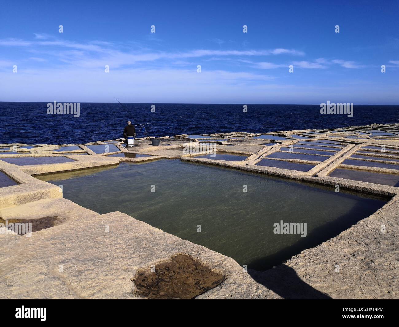 Sea salt pans on the Maltese Island of Gozo Stock Photo - Alamy