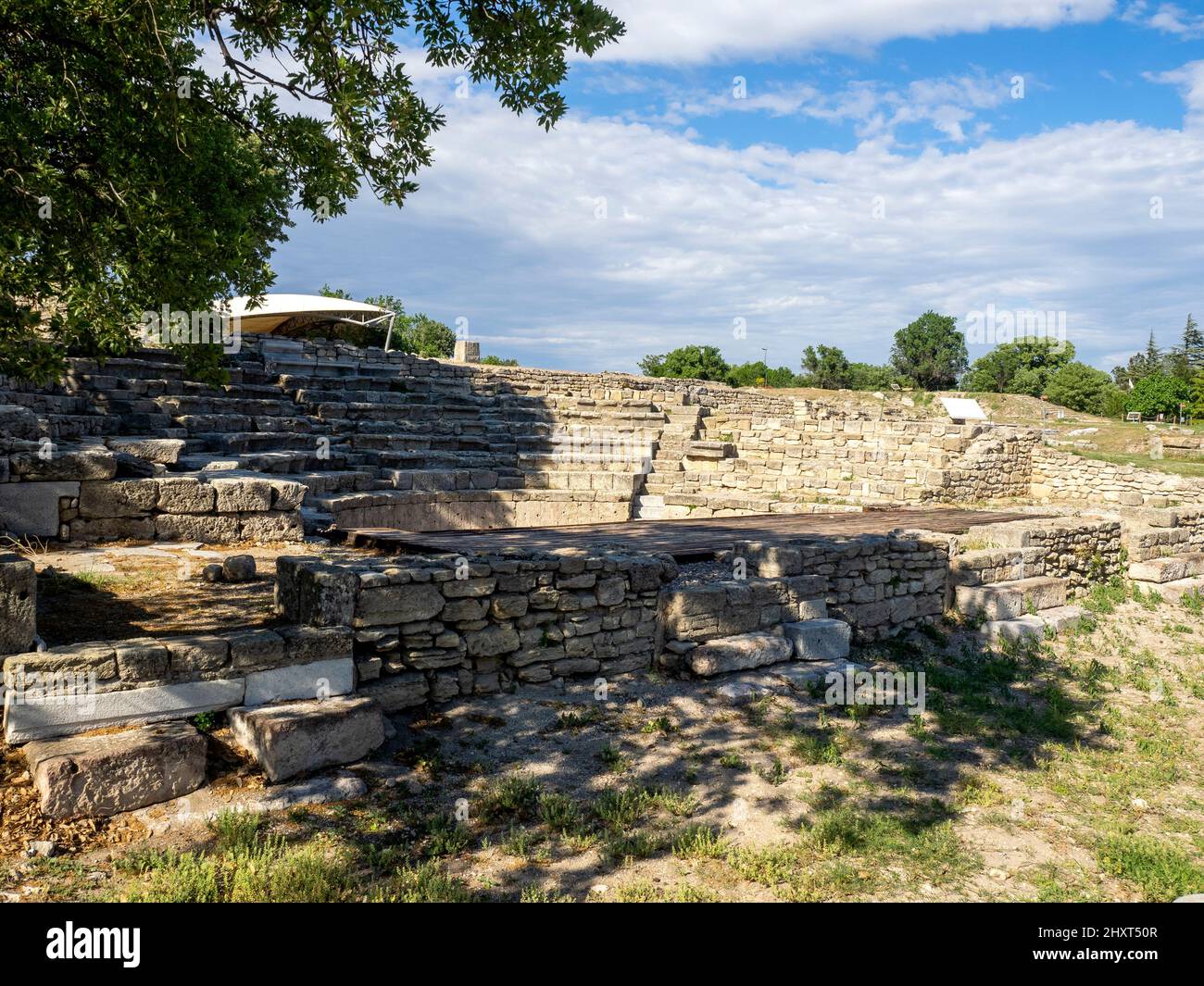 Ruins of ancient legendary city of Troy in Canakkale Province, Turkey ...